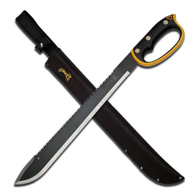Elk Ridge Black & Gold Reverse Serrated Machete | Outdoors Warehouse