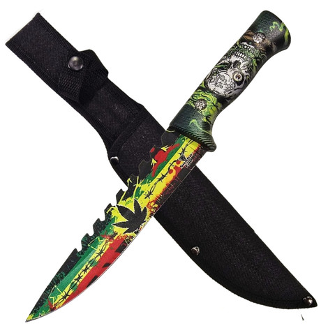 Snake Eye Skull & Leaf Sawback Knife | Outdoors Warehouse