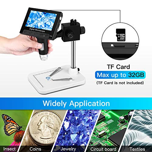 Microscopes 8 Adjustable LED Light Elikliv 4.3 inch LCD Digital USB ...