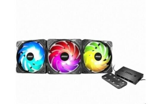 Msi Rainbow Mystic 120 Argb Fan 3Pack With Controller Addressable Rgb ...