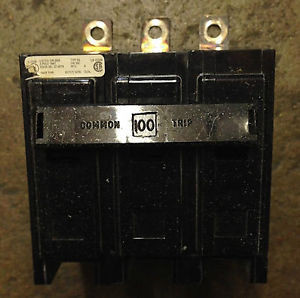 CUTLER HAMMER WESTINGHOUSE 3 POLE 100 AMP 120 VOLT CIRCUIT BREAKER ...