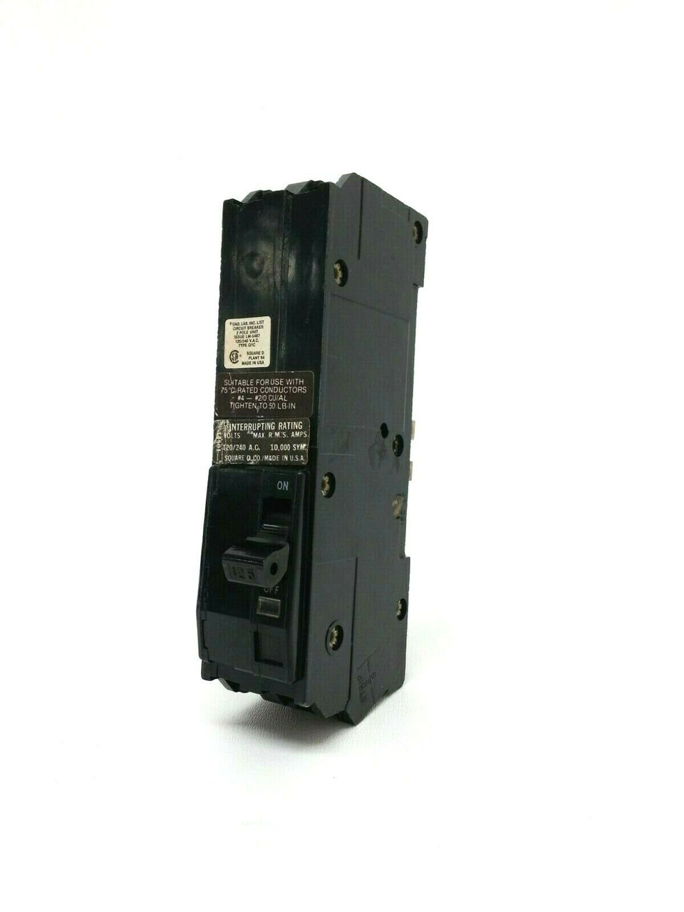 Square D Q1C 2 Pole 125 Amp 120/240V Q1 2125 Circuit Breaker Q12125 ...
