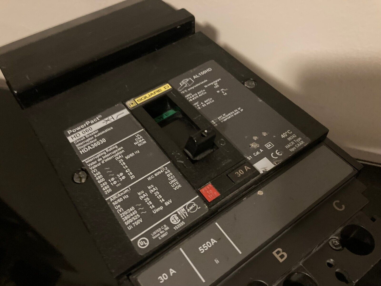 Square D Powerpact Circuit Breaker Hda36030 3 pole 30 amp - SPW Industrial