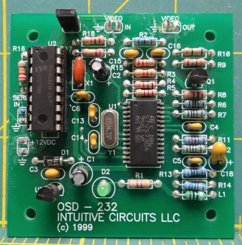 Intuitive Circuits Osd-232 On-Screen Display Char. Overlay Board Rs232 ...