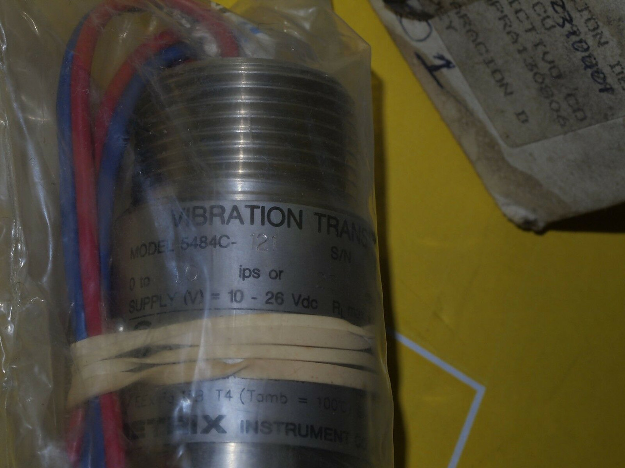 METRIX VIBRATION TRANSMITTER 5484C-121 0 TO 1.0 IPS EXPLOSION PROOF SN ...