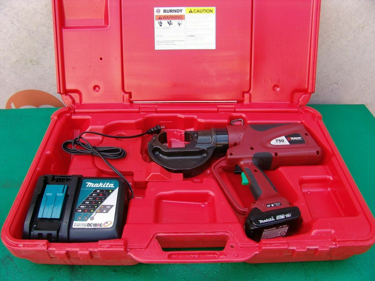 Burndy Patriot 750 Series Pat750-Li 12 Ton Hydraulic Electric Crimper W ...