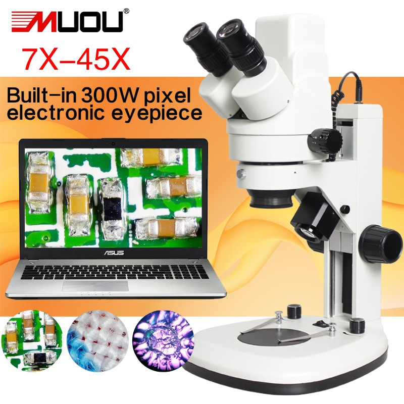 MUOU Continuous zoom digital stereo microscope can take pictures ...