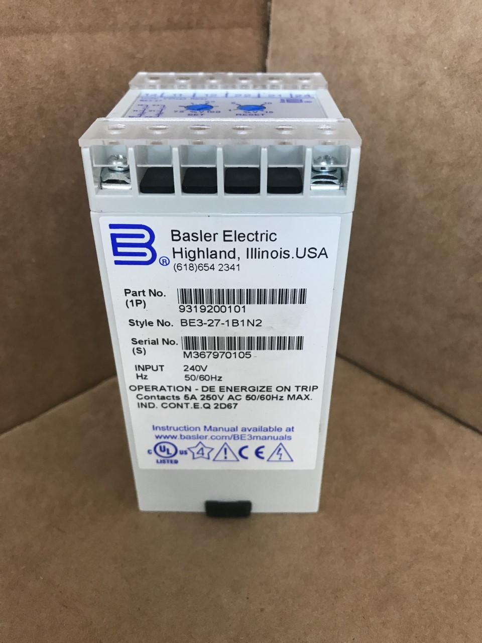 BASLER ELECTRIC BE3-27-1B1N2 BE3271B1N2