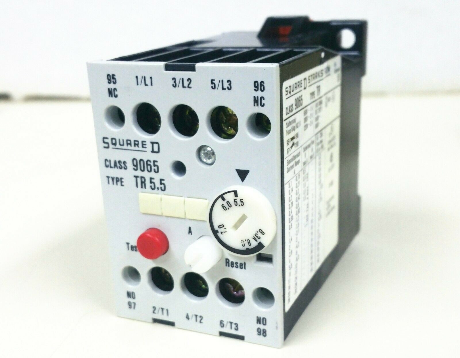 Square D Thermal Overload Relay TR 5.5 Class 9065 5.5 to 8.3 Amp