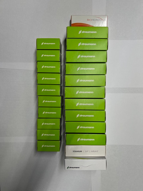 12 Straumann Implants w/ 10 healing abutments VARIOUS SIZES - SPW ...