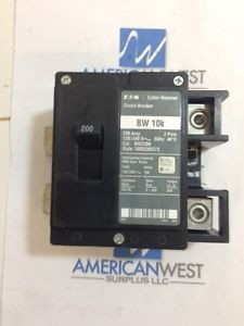 Cutler Hammer BW2200 200 AMP 2 Pole 120/240VAC Circuit Breaker Used ...