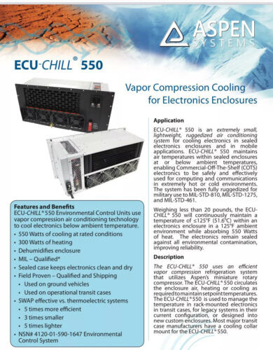 Electronics Enclosure Cooling System, Aspen System Ecu-Chill 550. S/N ...