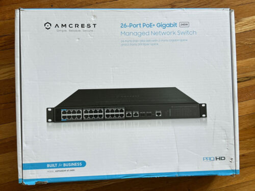Amcrest Gigabit Uplink 26-Port Poe+ Ethernet Switch With 24-Ports Poe ...