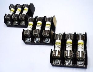 Pack of 3 BUSS COOPER H25030-3P FUSE HOLDER WITH HINODE F70C20 FUSES ...