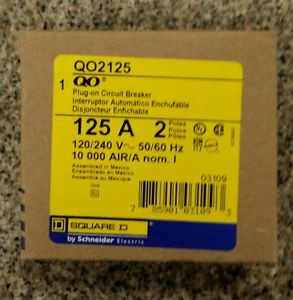 Square D 125 Amp 2 Pole New Qo2125 - SPW Industrial