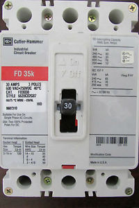 Eaton Cutler Hammer Industrial Circuit Breaker Fd3030 600Vac/250Vdc 30 ...