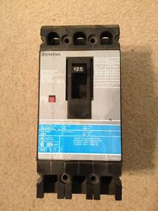 Siemens Ed43B125. 3-Pole Breaker. - SPW Industrial