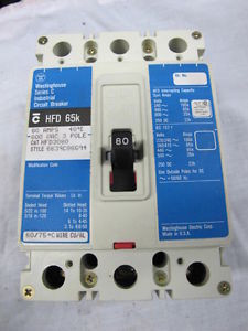Westinghouse Hfd3080 3 Pole 80 Amp 600 Volt Circuit Breaker - SPW ...