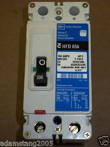 Cutler Hammer Hfd 65K 2 Pole 100 Amp 600V Hfd2100L Circuit Breaker ...