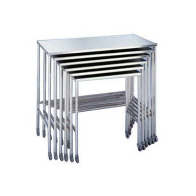 Blickman 7823SS Nested Instrument Table with Shelf, 44"L x 22"W x 40"H ...