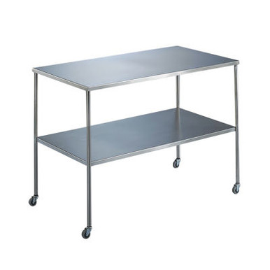 Blickman 7836SS Howard Instrument Table with Shelf, 60"L x 24"W x 34"H ...