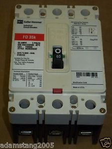 Cutler Hammer Fd 35K 3 Pole 60 Amp Fd3060 Circuit Breaker Red - SPW ...