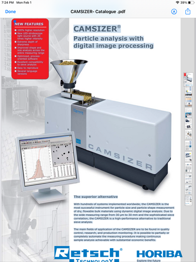 Camsizer Particle Analysis, Excellent Condition, Very Little Use, Perfect
