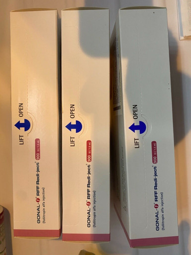 3 Boxes Of Gonal Redi Ject 900 Iu/1.5 Ml. Refrigerator Kept 10/13/21 ...