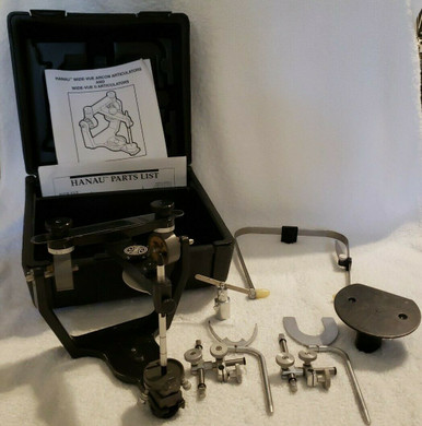 Hanau Wide Vue Articulator W/ Case + Springbow Facebow W/ Biteplane/Bite