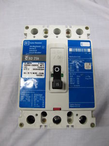 Cutler Hammer Fd3015 3 Pole 15 Amp 600 Volt Circuit Breaker - SPW ...