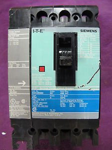 Siemens Ed43B060 60 Amp, 480 Volt, 3 Pole Circuit Breaker With Shunt ...