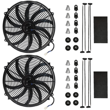 16 Inch Radiator Cooling Fan - Electric Universal Slim Fan Pull Push ...