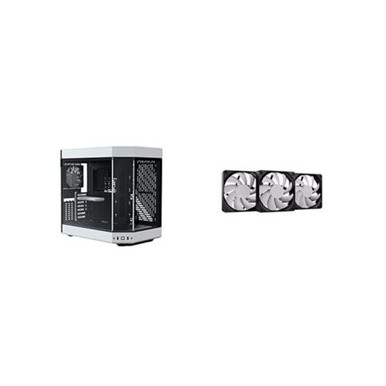 Hyte Y60 Case, White + Flow Fa12 Triple Fan Pack Bundle - SPW Industrial