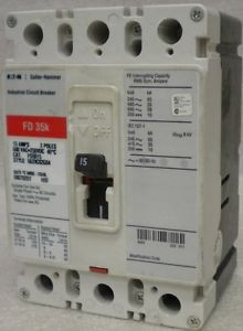 Cutler Hammer Fd3015 Eaton 600 Vac 15 Amp 3 Pole Circuit Breaker - SPW ...
