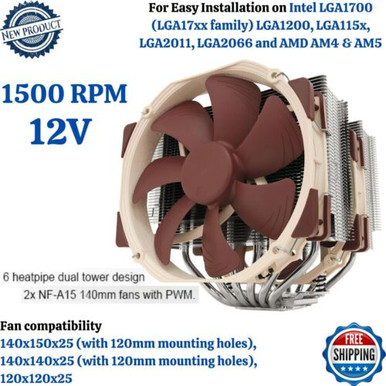 Cpu Cooler Dual Fans Case Thermal Paste Heatsink Low Profile Quiet Amd ...