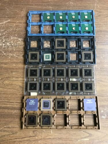 28 Vintage Intel Celeron Pentium Cpu Gold - SPW Industrial