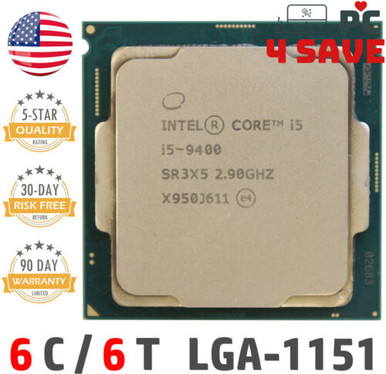 9Th Gen Intel Core I5-9400 Cpu 2.9Ghz (Turbo 4.1Ghz) Lga-1151 Sr3X5 ...