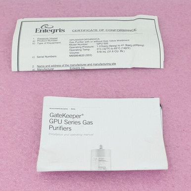 New Entegris Gatekeeper Gpus500Fop04R00Ca Gpu Gas Purifier - SPW Industrial