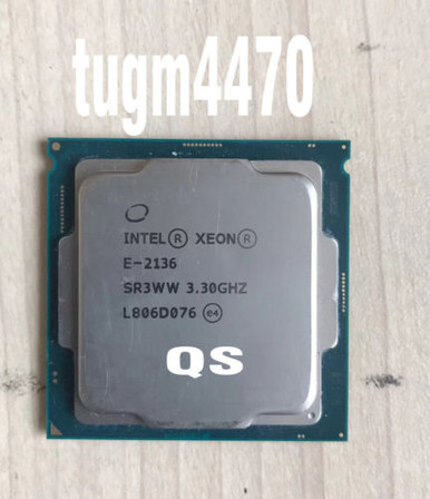 Intel Xeon E-2136 Qs Cpu Processor 3.3Ghz 6 Core 12Mb 80W Sr3Ww Lga1151 ...