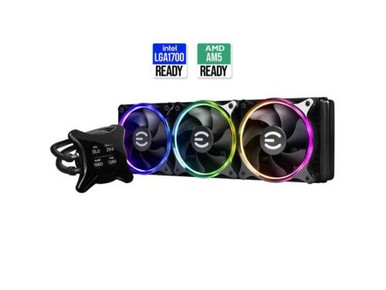 Evga Clcx 360Mm All-In-One Lcd Cpu Liquid Cooler, 3X 120Mm Pwm Argb ...