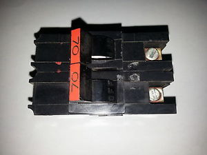 FEDERAL PACIFIC STAB-LOK 2P POLE DOUBLE 70A AMP CIRCUIT BREAKER NA270 ...