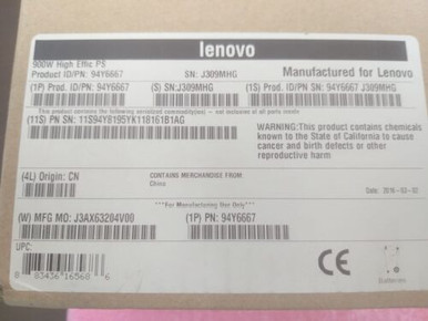 Lenovo 94Y6667 900W High Efficiency Platinum Ac Power Supply. 94Y8195 ...
