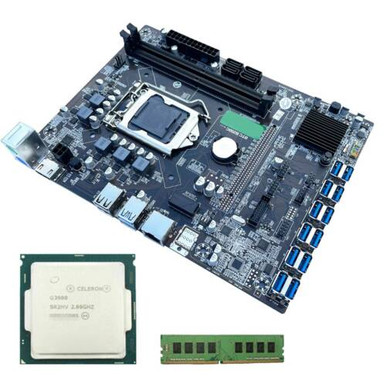 Mining Motherboard Kit W/Cpu B250C Btc 12X Usb3.0 To Pci-E 16X Pro ...