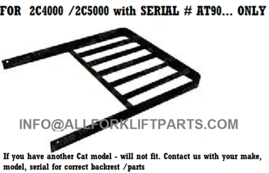 Caterpillar Forklift Load Backrest For 2C5000 Serial At90.; 2C4000 ...