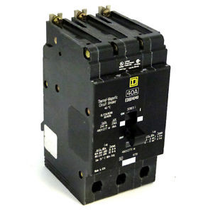 Square D Edb34040 40A 3-Pole 480V Circuit Breaker - SPW Industrial