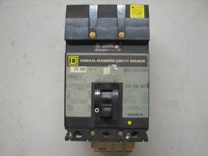 Square D Fa36070 70 Amp 3 Pole 480Vac Circuit Breaker - SPW Industrial