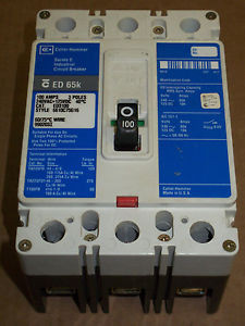 Cutler Hammer Ed 65K 3 Pole 100 Amp 240V Ed3100 Circuit Breaker Blue ...