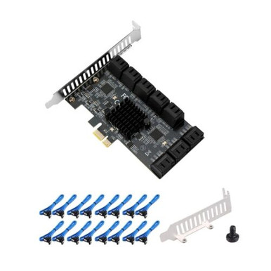 16 PortIii Pci-E Controller Card 16 Port Expansion Card For Chia Mining ...