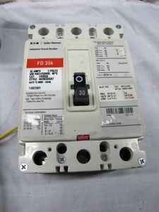 Cutler Hammer Fd3030 3 Pole 30 Amp 600 Volt Shunt Trip Circuit Breaker ...