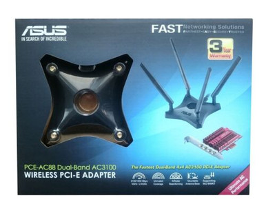 Asus Pce-Ac88 Dual-Band 4X4 Ac3100 Wireless Pcie Wi-Fi Adapter (2.4 Ghz ...